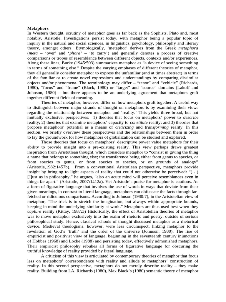 Metaphors Readings | PDF