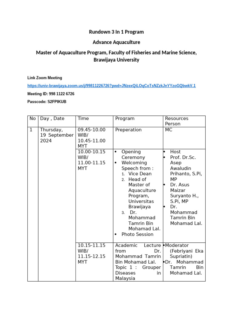 Rundown 3 In 1 Program s2 2024 rev 23092024 | PDF