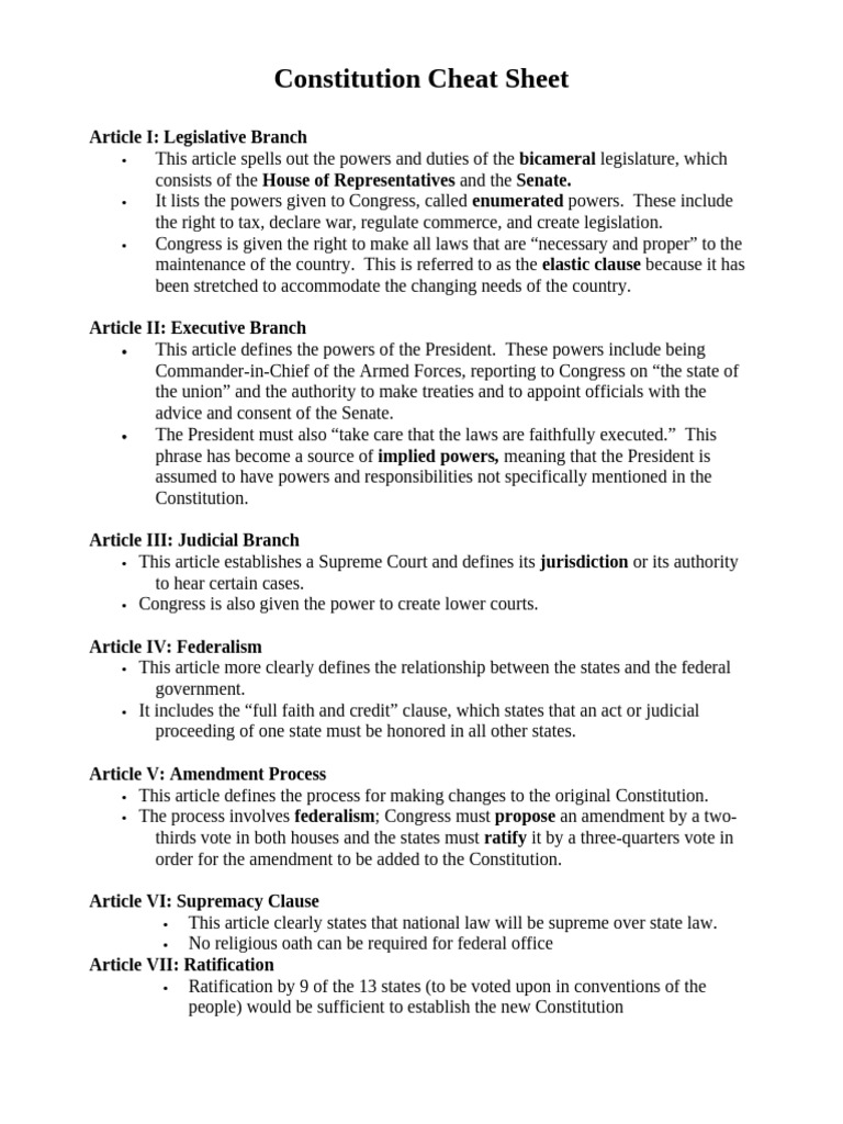 constitutional-articles-cheat-sheet-1 (1) | PDF