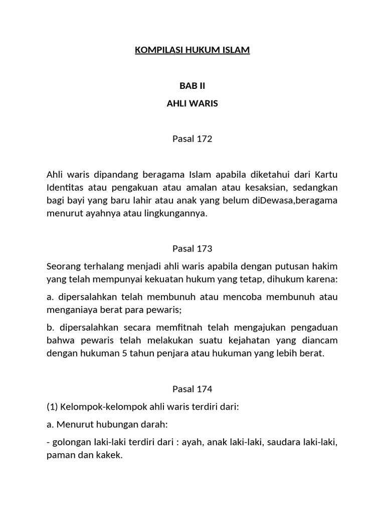 Kompilasi Hukum Islam | PDF