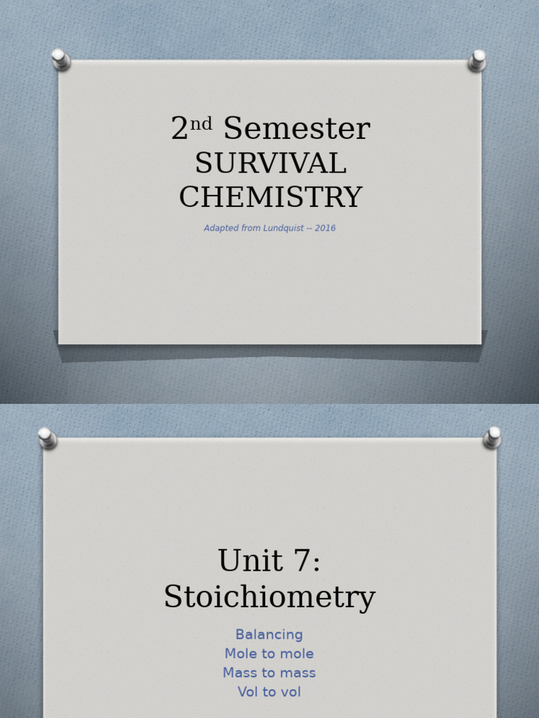 Chemistry 2nd Semester Review | PDF