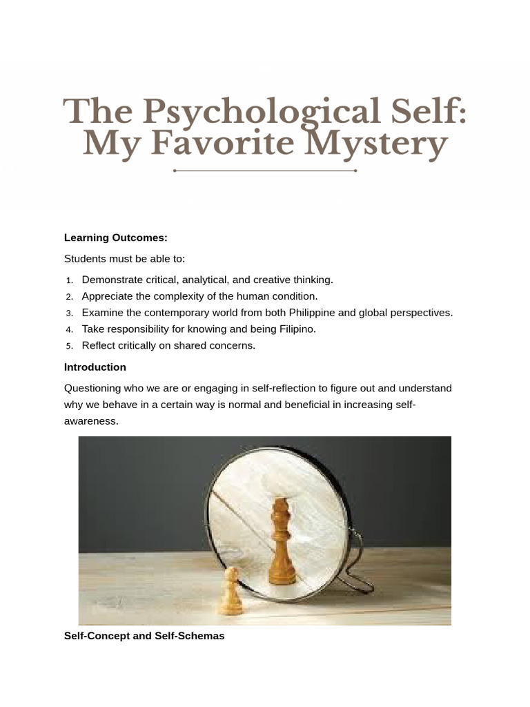 The Psychological Self My Favorite Mystery - 20240930 - 160849 - 0000 | PDF