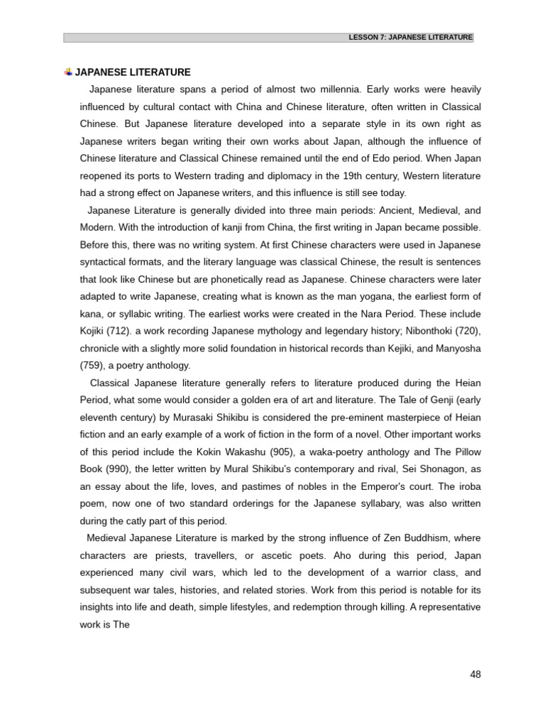 Lesson-7-Japanese-Literature-1 | PDF