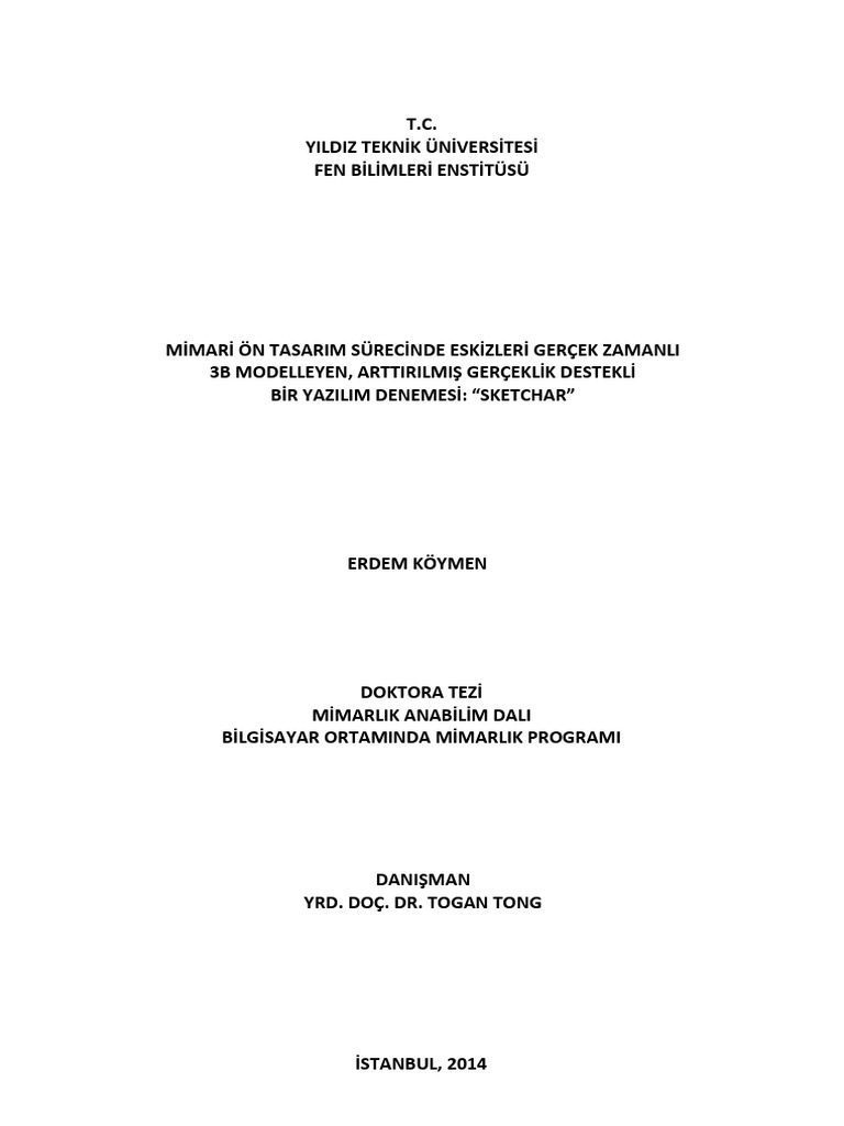 Mimari on Tasarim Surecinde Eskizleri Ge | PDF