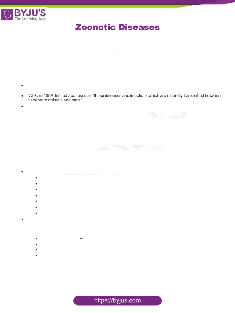 Zoonotic Diseases | PDF
