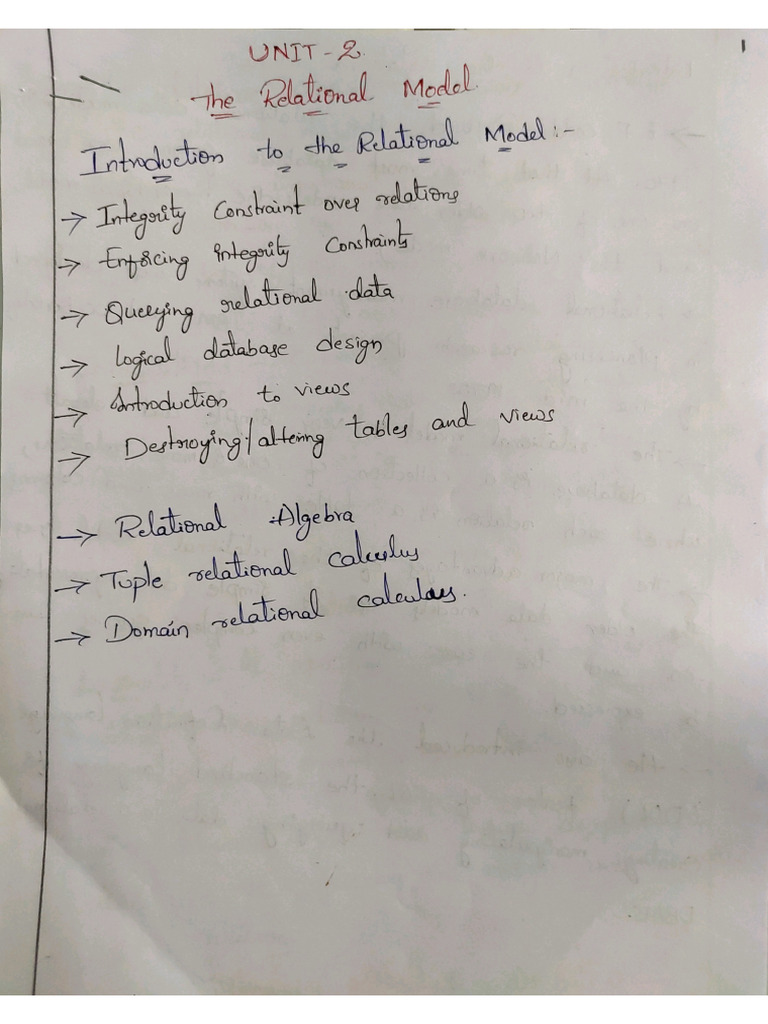 DBMS Unit 2 | PDF
