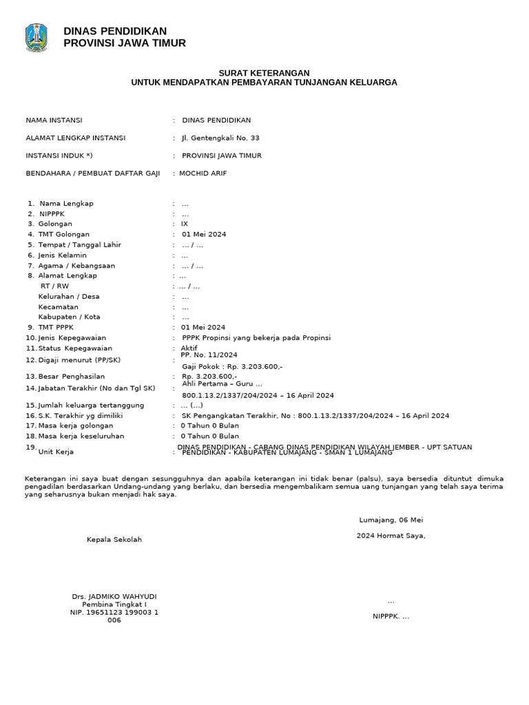 Format Model DK PPPK E Master | PDF