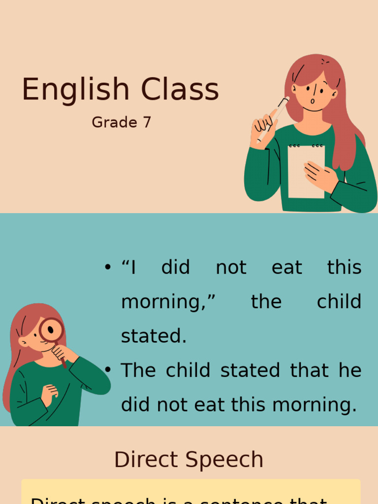 Grade 7 Direct and Reported Speech | PDF