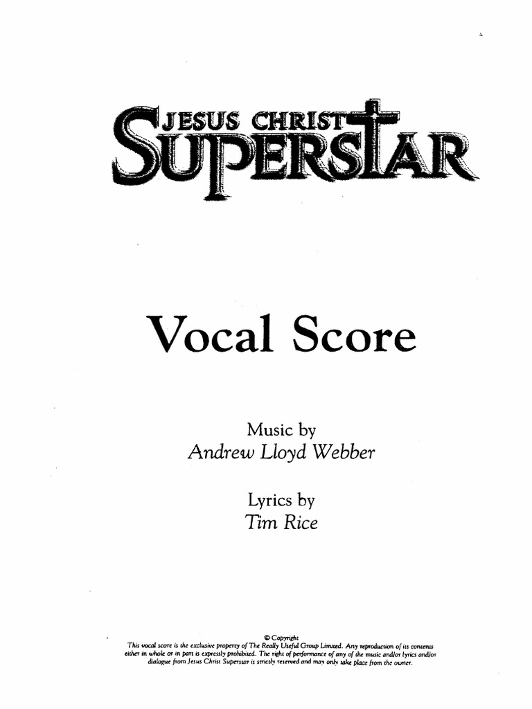 Jesus Christ Superstar Piano Vocal Score | PDF