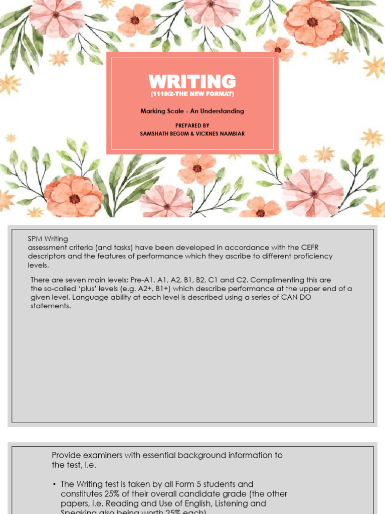 SPM Writing Test Format Overview | PDF | Essays | Language Mechanics