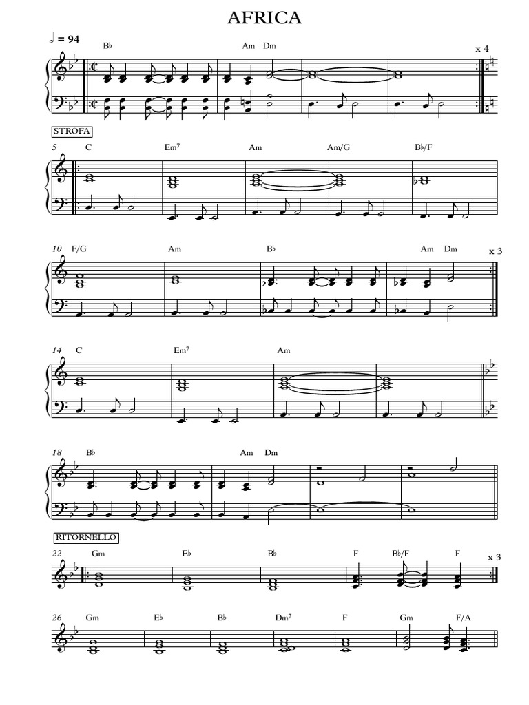 Africa - Keyboard | PDF