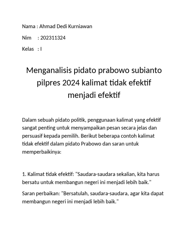 Tugas Ragam Bahasa Ahmad Dedi Kurniawan 202311324 | PDF