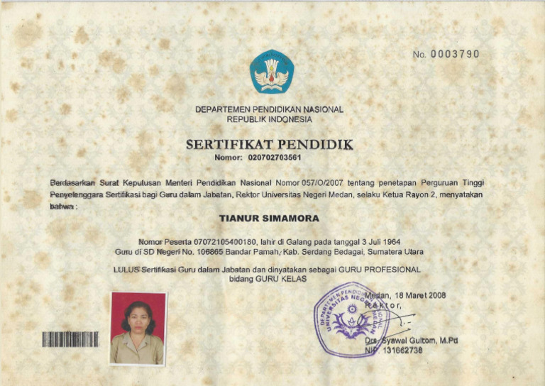 Sertifikat Pendidik | PDF