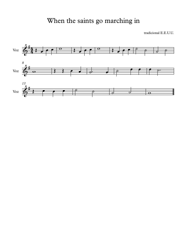 Rodrigo Rivero - When the Saints Go Marching in - Partitura Completa | PDF