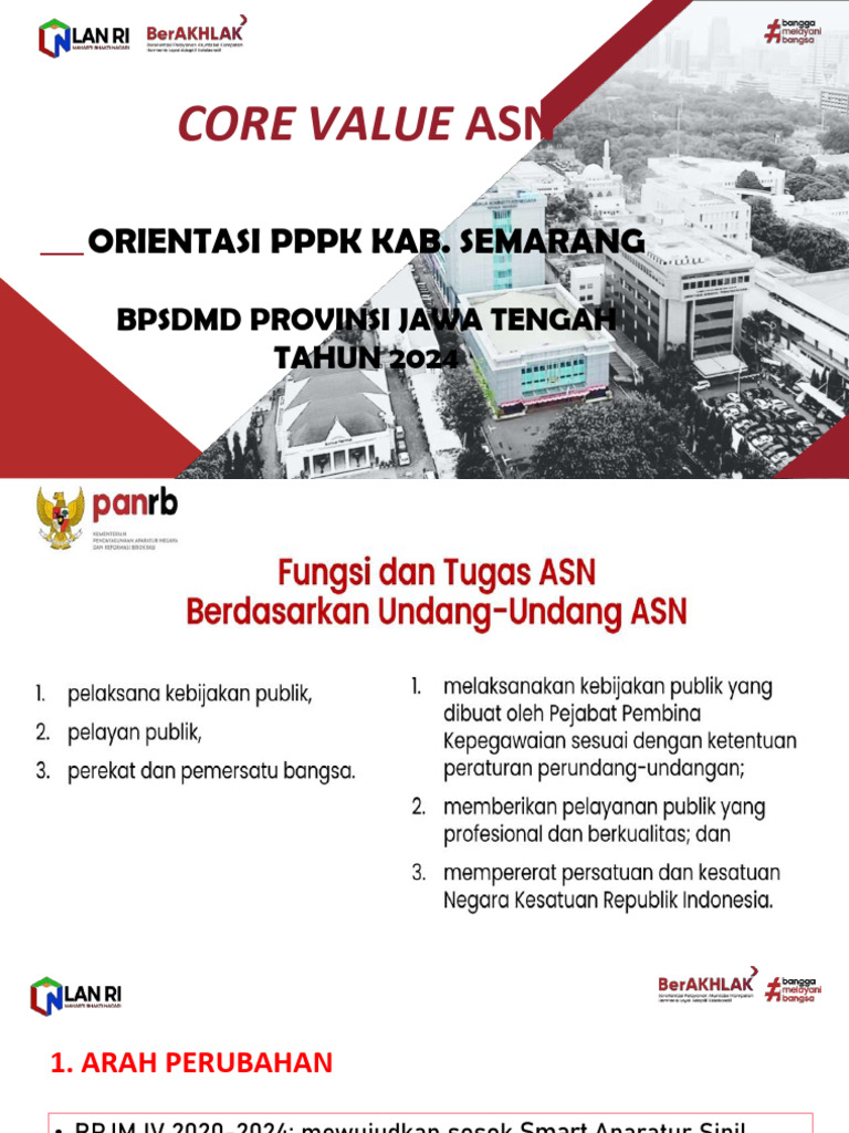 CORE VALUE ASN Kab Semarang | PDF