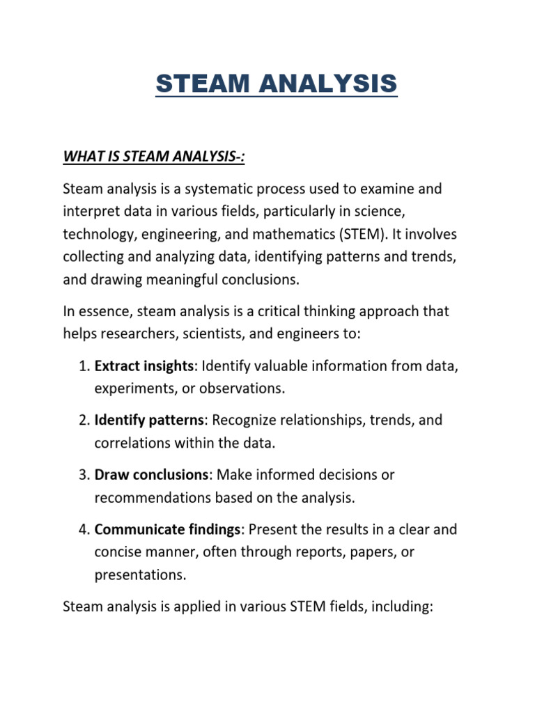 Nishkarsh (Steam Analysis) | PDF | Analysis | Data