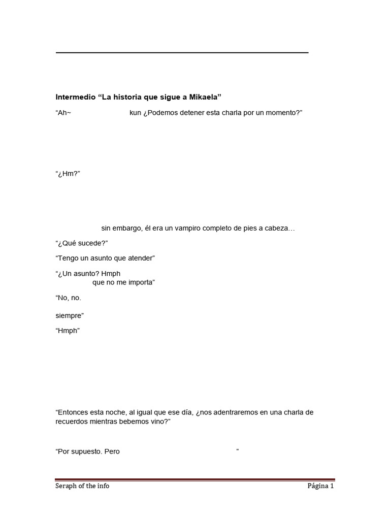 OnS Kyuketsuki Mikaela No Monogatari Vol. 1 - Intermedio | PDF | Vampiros