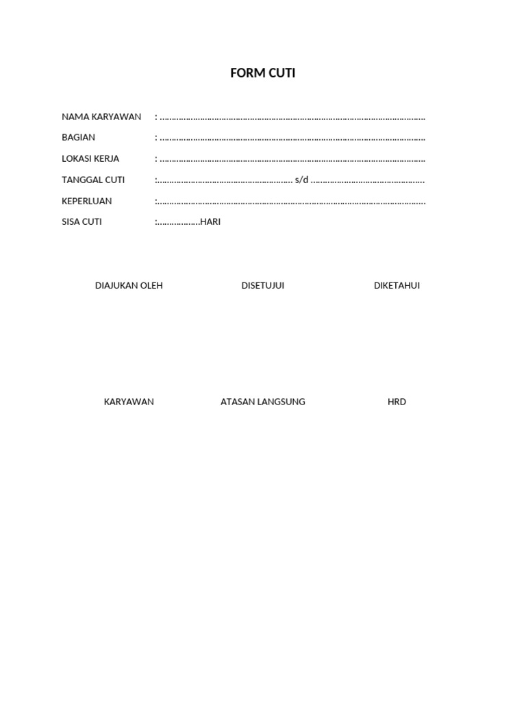 Form Cuti | PDF