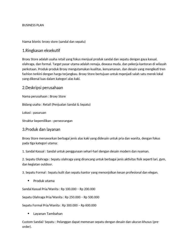 BUSINESS PLAN. M. Izamzia Nurzami. Office | PDF