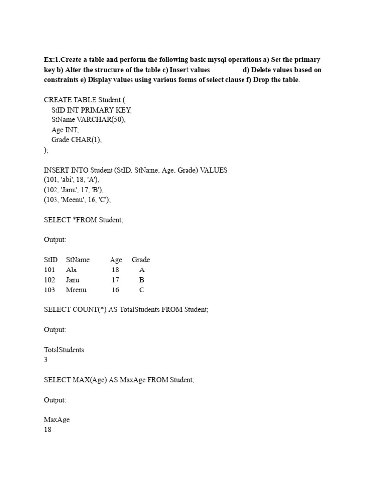 CS RDBMS Lab-1 | PDF