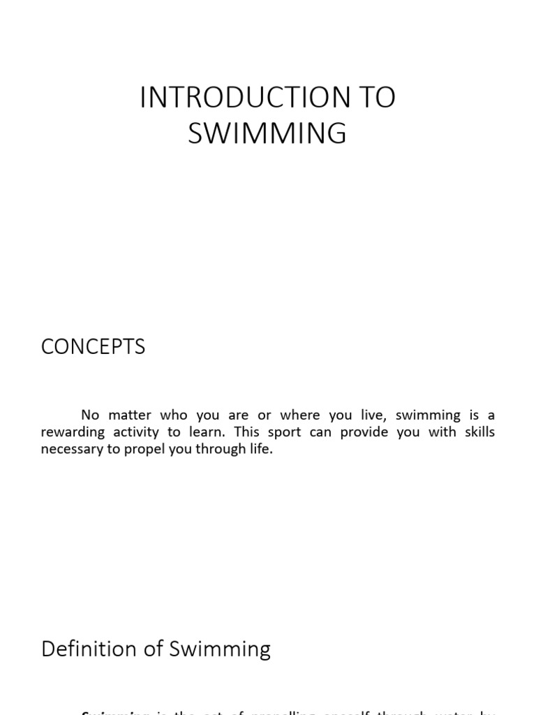 Introduction of Swimming | PDF | Swimming (Sport) | Social Science