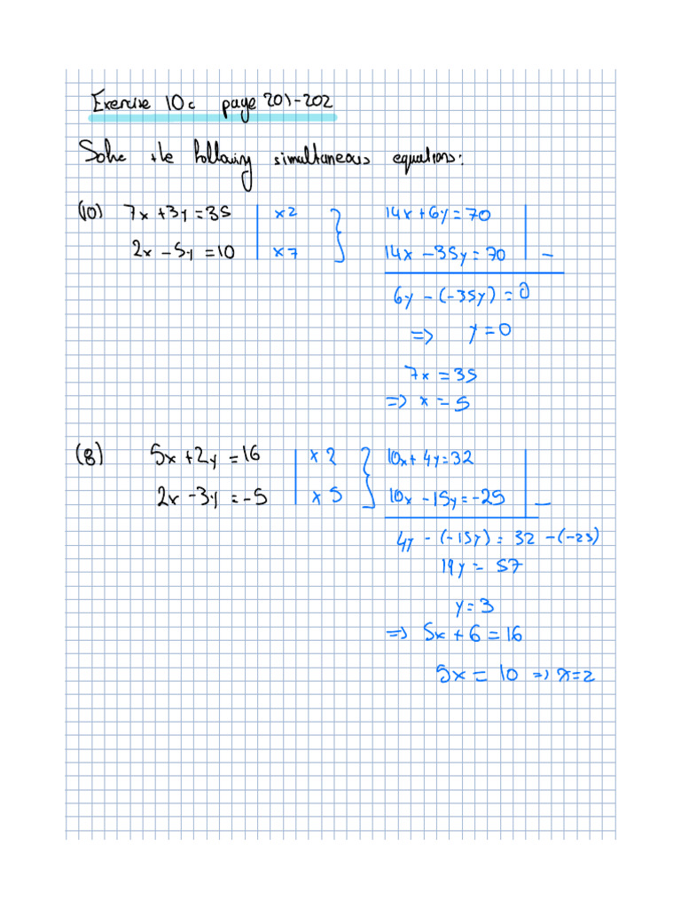 Algebra3 Simultaneous Equations Part1 | PDF