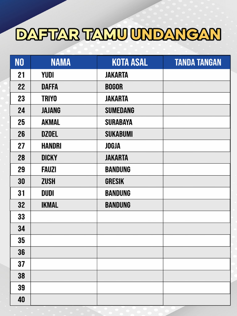 Daftar Tamu 2 | PDF
