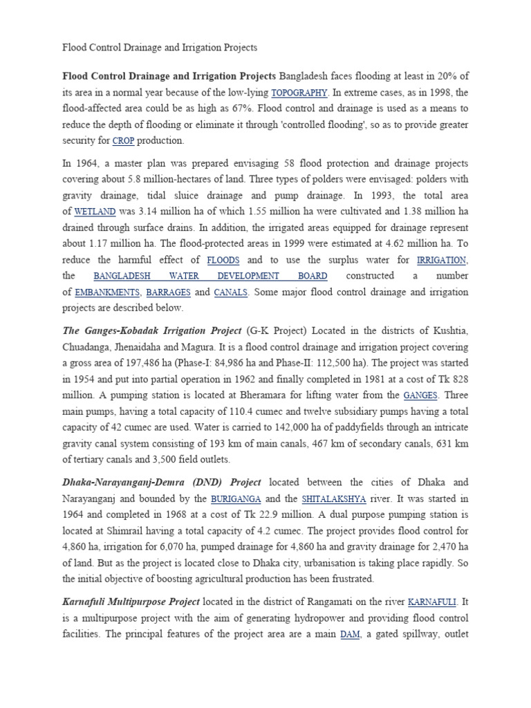 Flood Control Drainage and Irrigation Projects | PDF