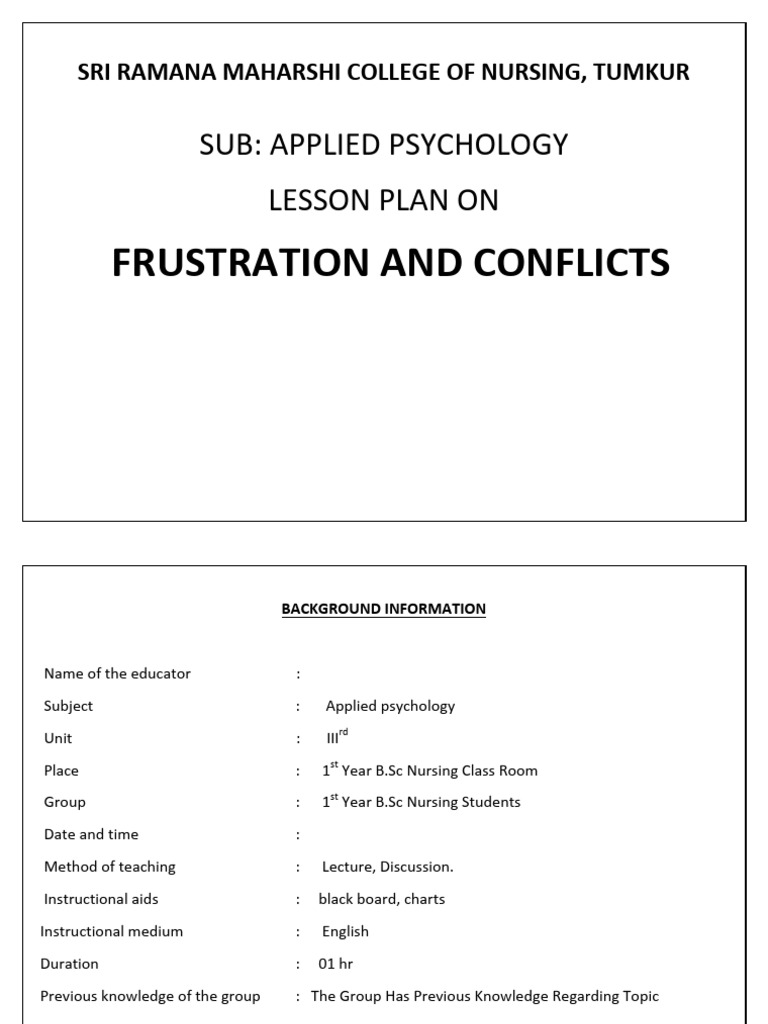 Frustration and Conflicts | PDF | Negotiation | Goal