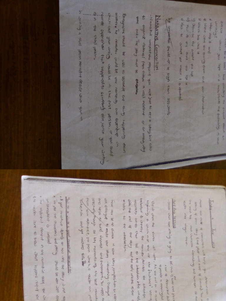 Narrative Composition Notes Pdf
