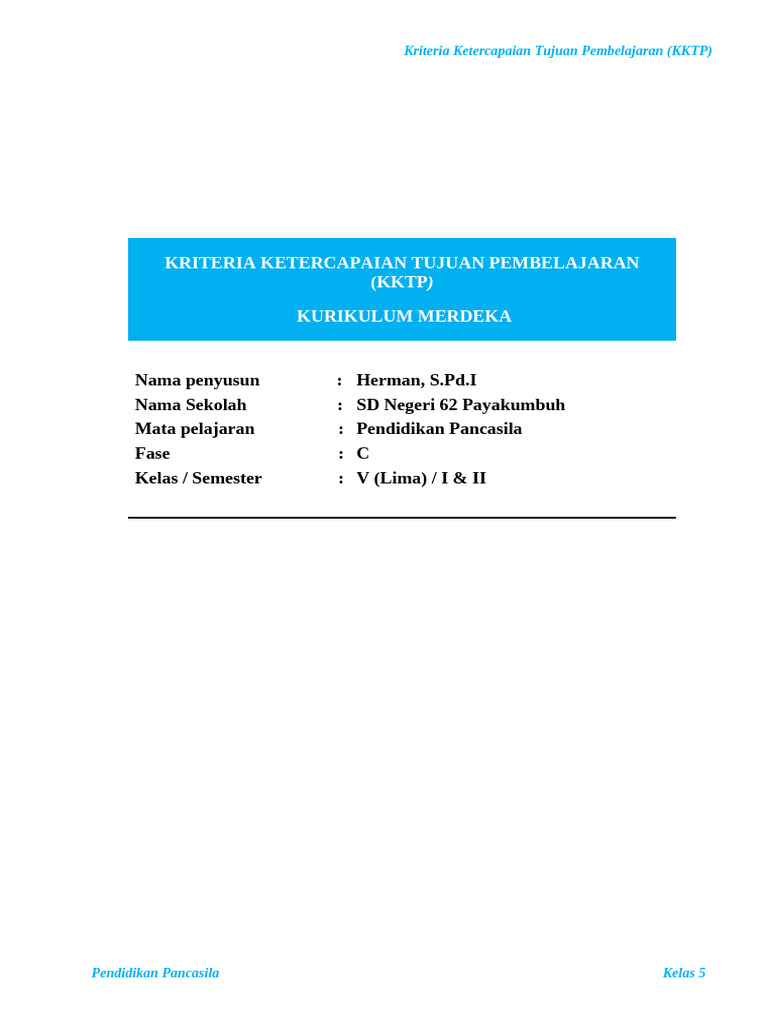 KKTP Pendidikan Pancasila | PDF