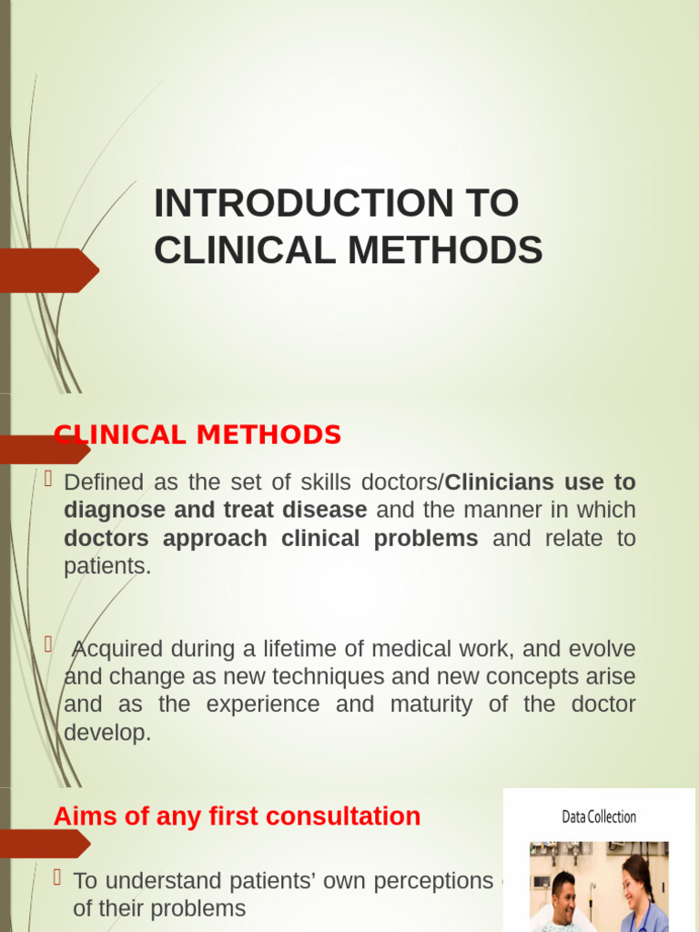 Lecture 1 Introduction to Clinical Methods Sept 2024 | PDF