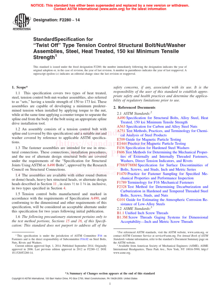 ASTM F2280 14 (Withdrawn) | PDF