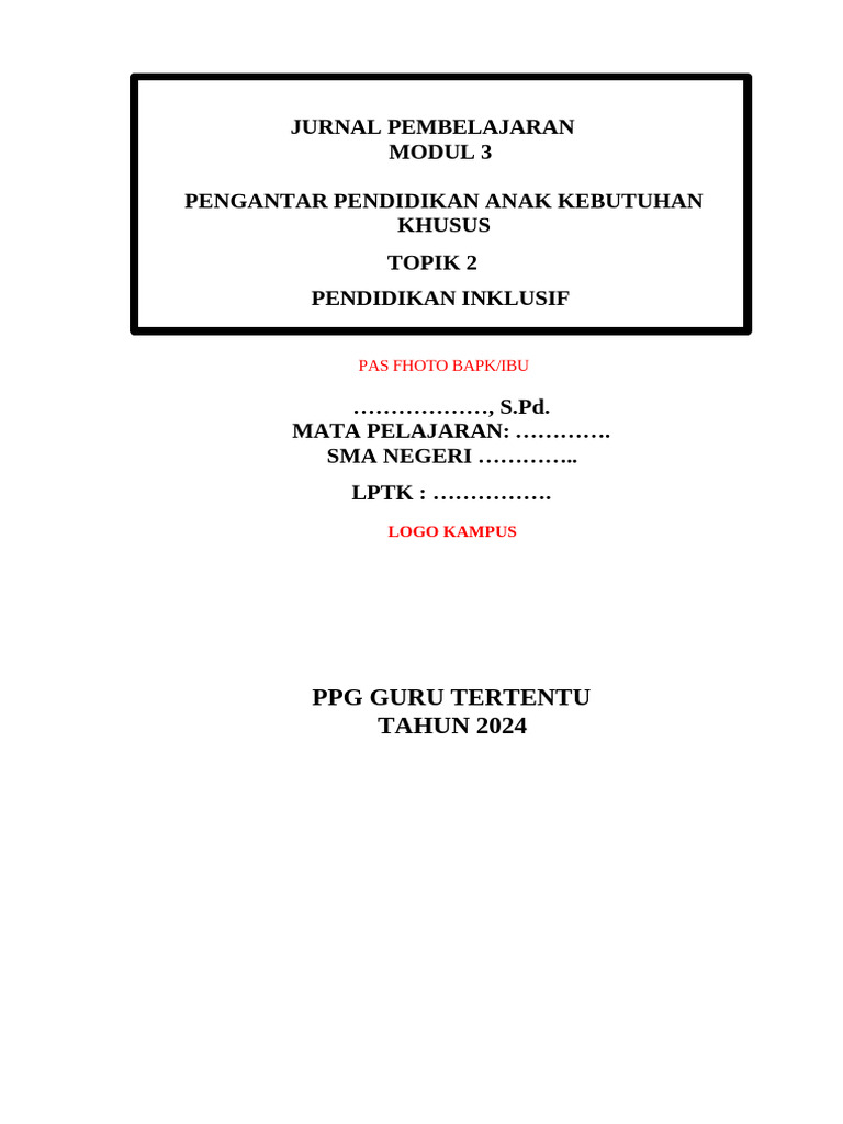 JURNAL PEMBELAJARAN MODUL 3 (1) | PDF