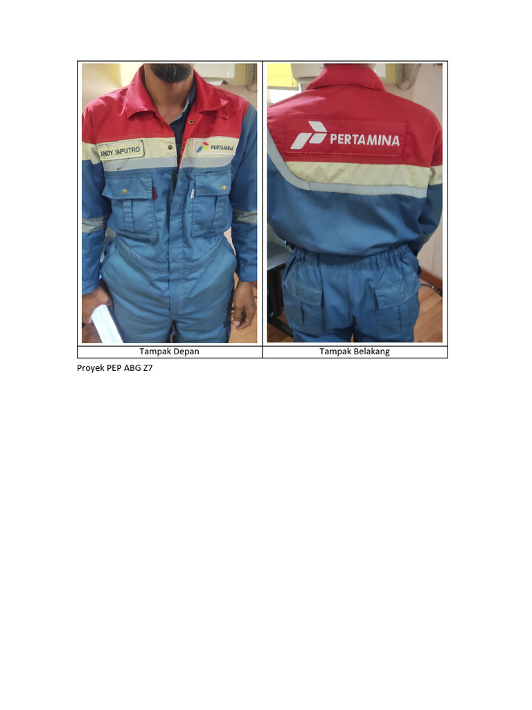 Contoh Emblem Coverall Terpasang | PDF