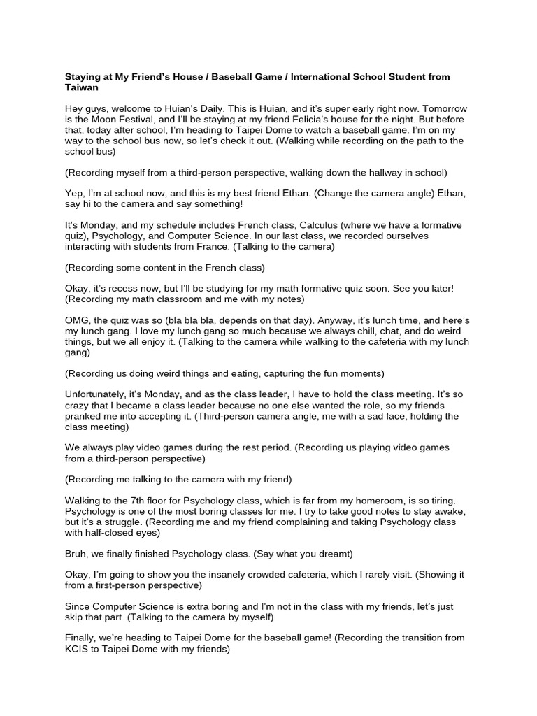 Script-English Vlog | PDF