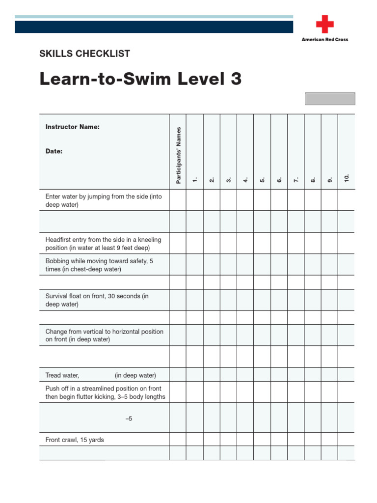 Red Cross Level 3 Checklist | PDF