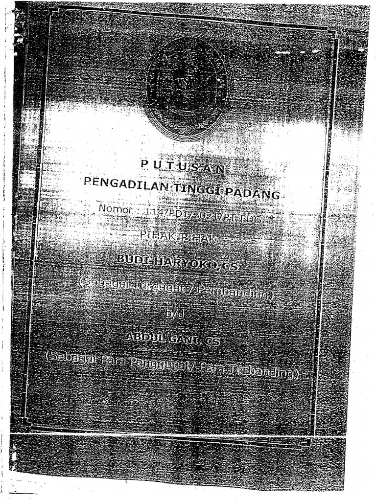 Putusan Pengadilan Tinggi Padang | PDF