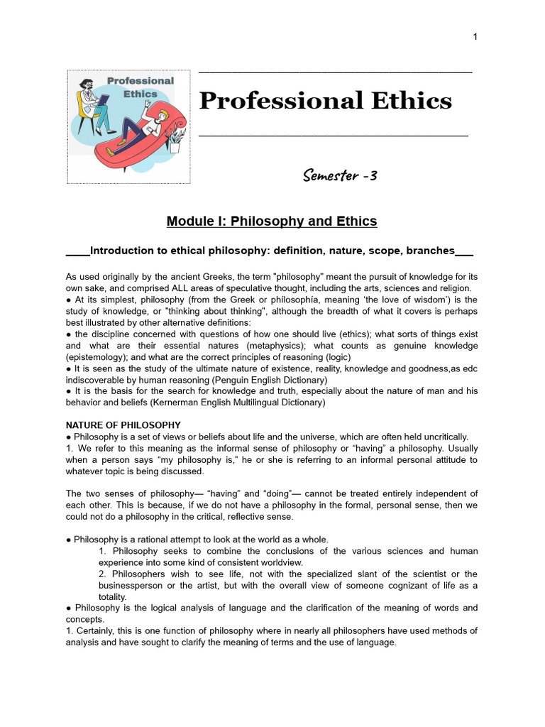 Professional Ethics Notes | PDF | Morality | Science & Mathematics