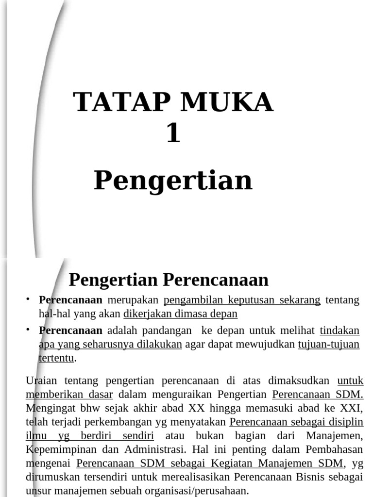 TM 1. Konsep Perencanaan Dan Pengendalian SDM | PDF