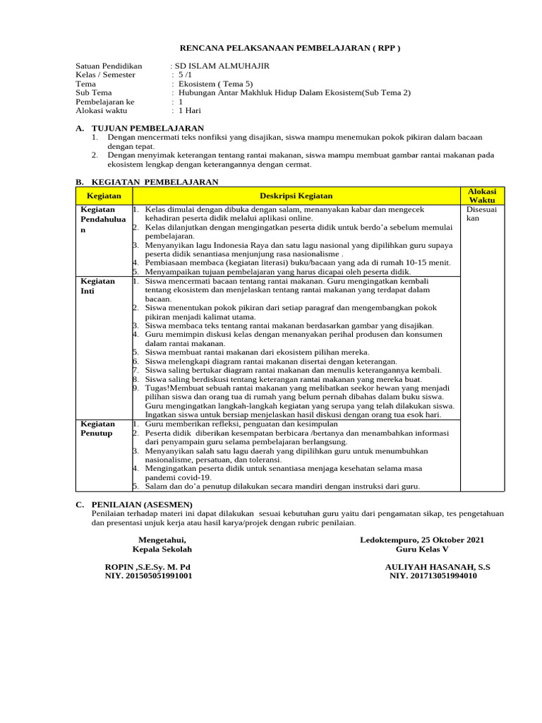 RPP Tema 5 ST 2 | PDF