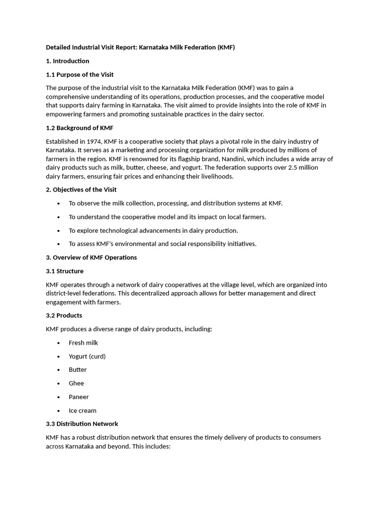 Detailed Industrial Visit Report | PDF