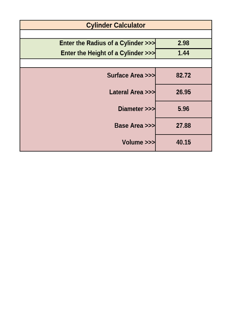 Calculate Cylinder | PDF