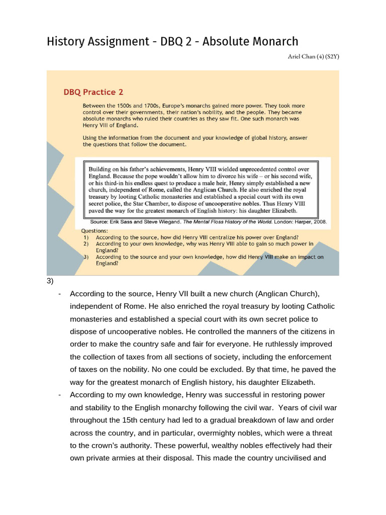 History DBQ Ex 2 | PDF