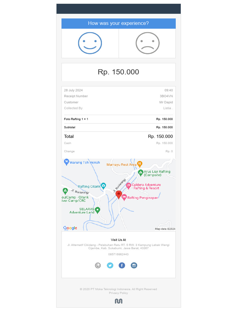 Moka Point of Sale Receipt Example | PDF
