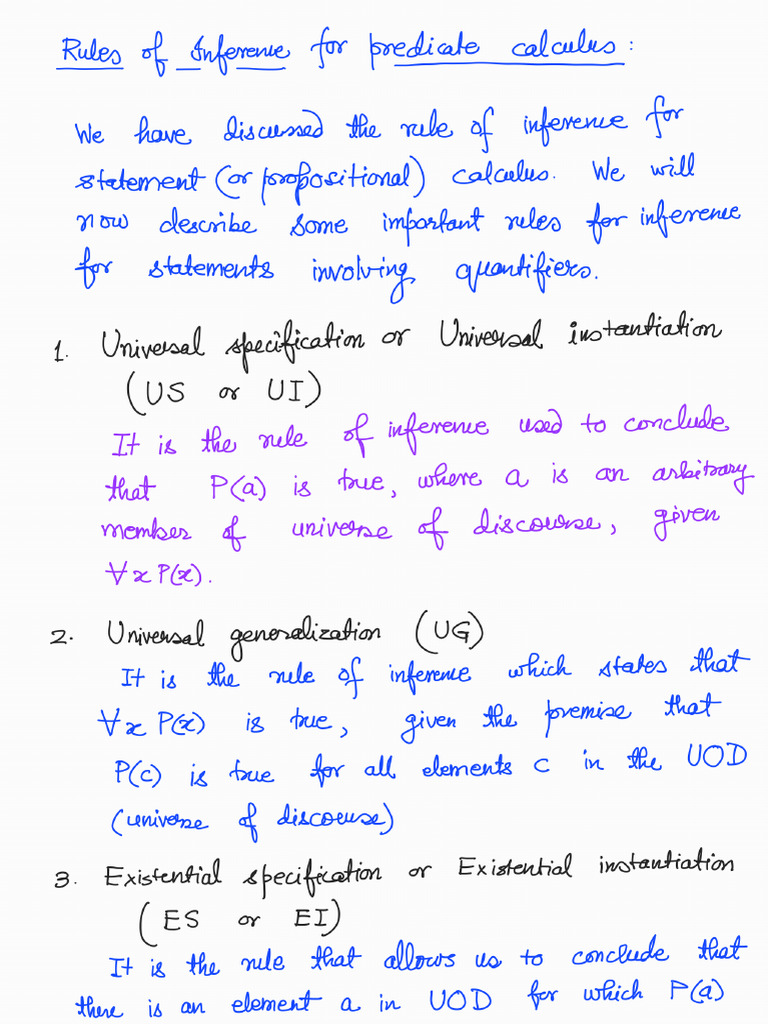 Theory of Inference For Predicate Calculus - 240828 - 172237 | PDF