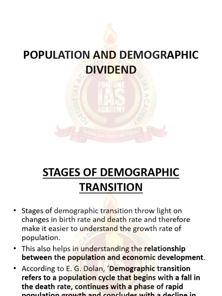 POPULATION AND DEMOGRAPHIC DIVIDEND & Economy | PDF