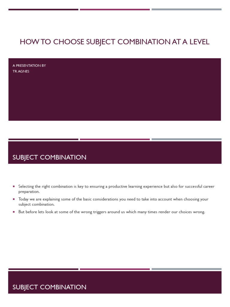HOW TO CHOOSE SUBJECT COMBINATION AT A LEVEL | PDF