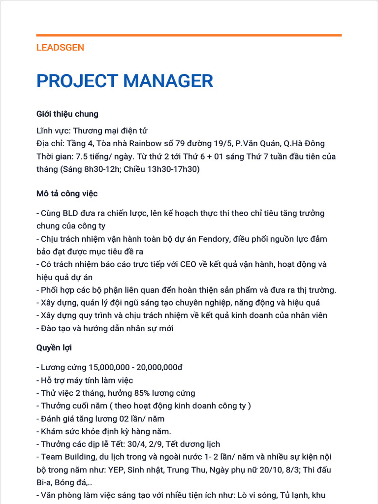 Project Manager | PDF