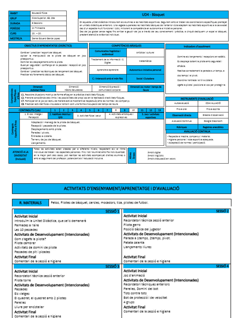 UD4 6è Bàsquet | PDF